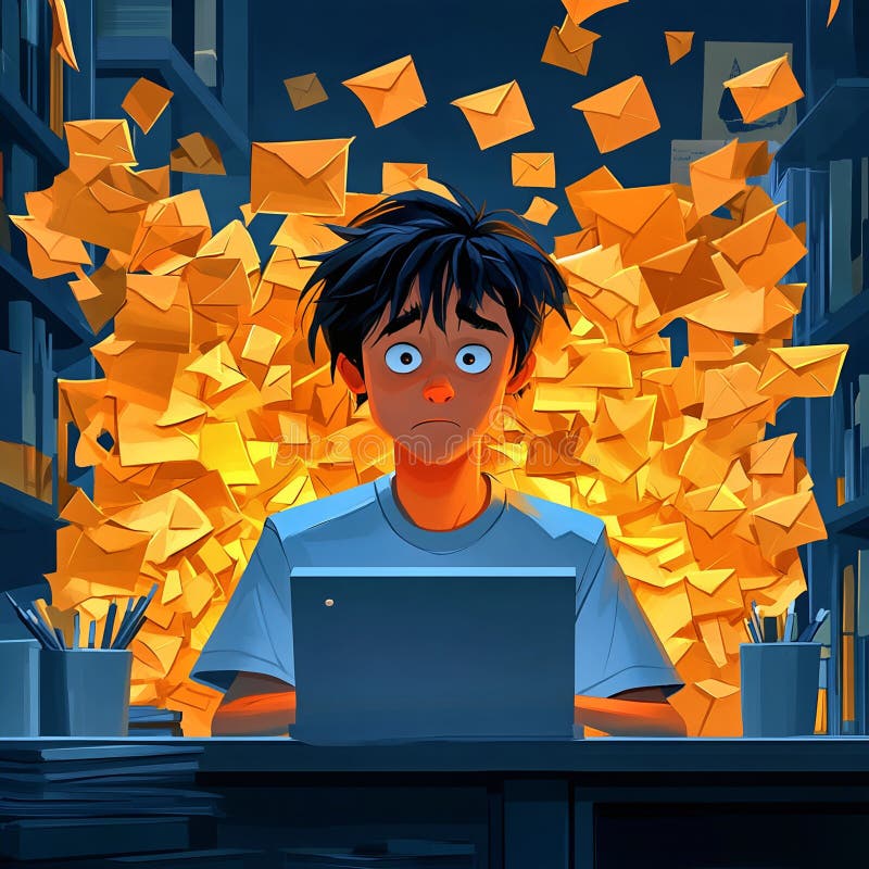 Employees Stressed with Too Much Mail Stock Photo - Image of news ...