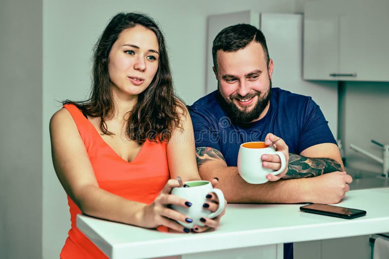 Employees are Talking during Coffee Break in Office. Stock Image ...