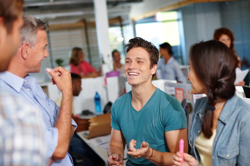 Employees, Talking and Office for Ideas on Project, Brainstorming and ...