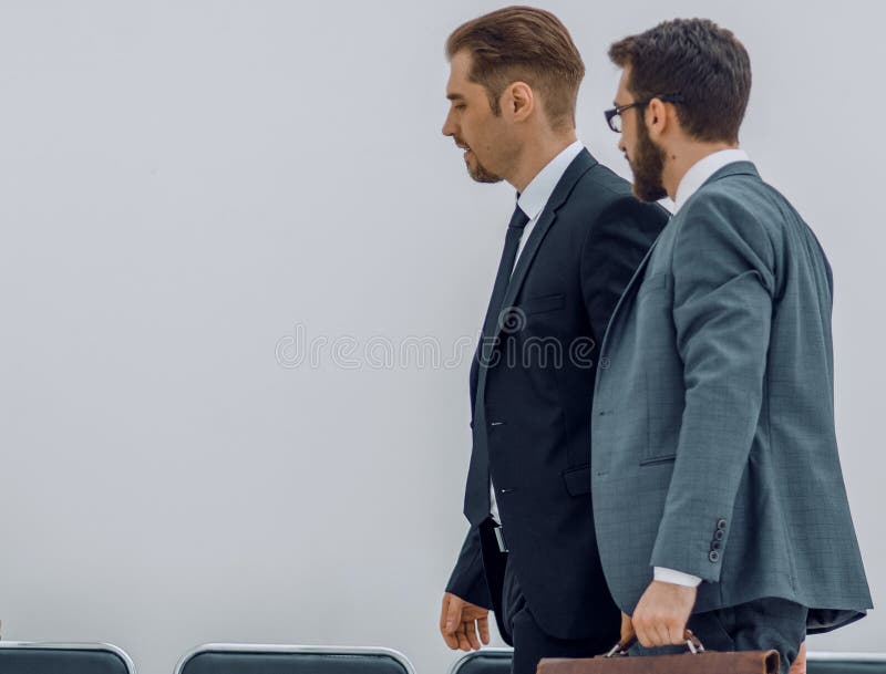 Employees are Talking while Standing in Office Lobby Stock Image ...