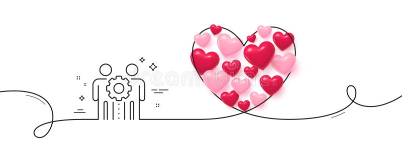 Employees Teamwork Line Icon. Collaboration Sign. Development Partners ...