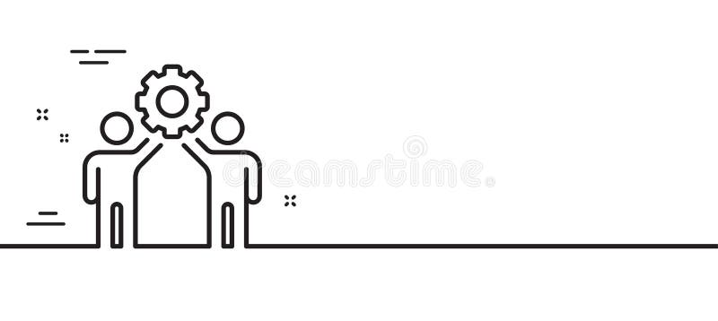 Employees Teamwork Line Icon. Collaboration Sign. Development Partners ...