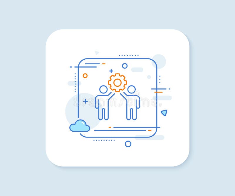 Employees Teamwork Line Icon. Collaboration Sign. Development Partners ...
