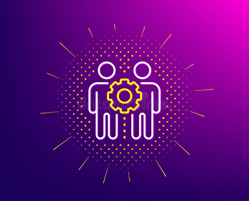 Employees Teamwork Line Icon. Collaboration Sign. Development Partners ...