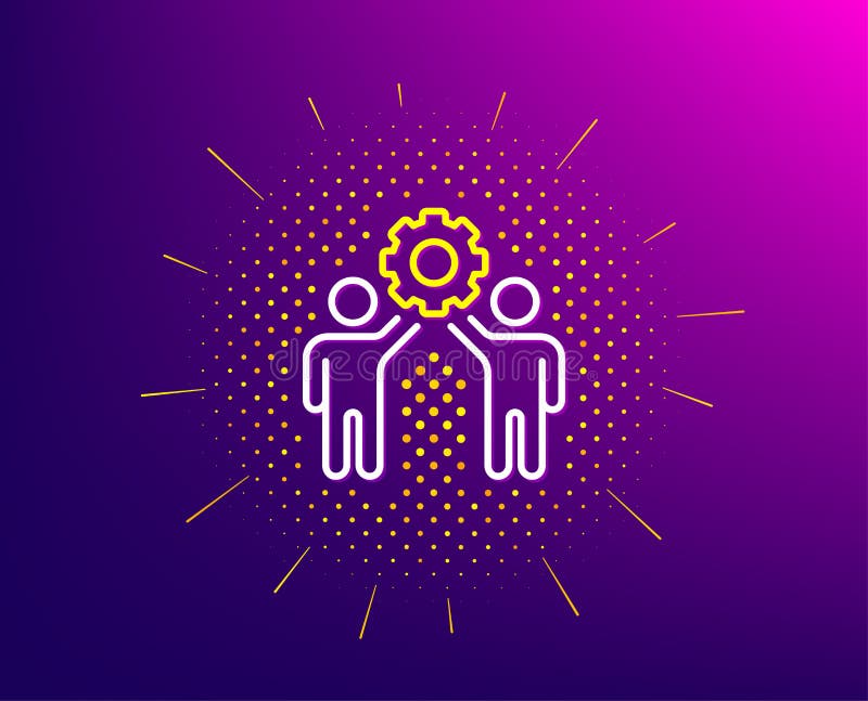 Employees Teamwork Line Icon. Collaboration Sign. Development Partners ...
