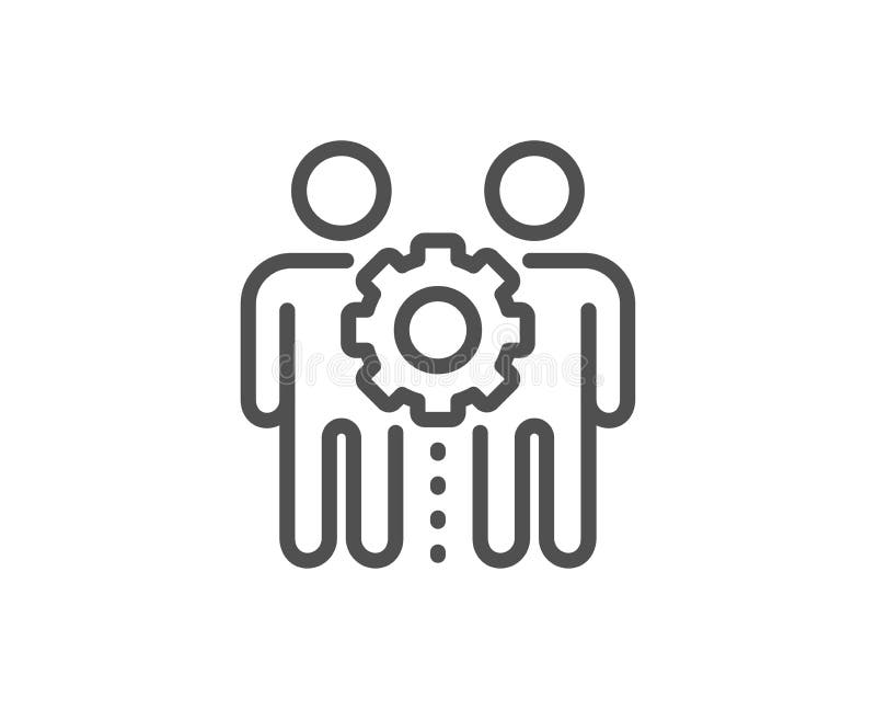 Employees Teamwork Line Icon. Collaboration Sign. Development Partners ...