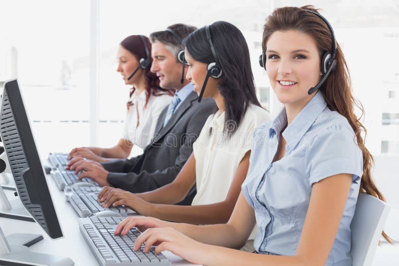 Employees Typing on Their Computers Stock Image - Image of colleagues ...