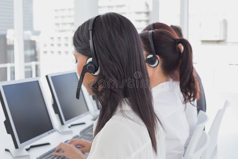 Employees Typing on Their Computers Stock Image - Image of head ...