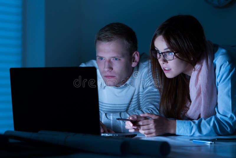Employees Using Laptop at Work Stock Photo - Image of occupation ...
