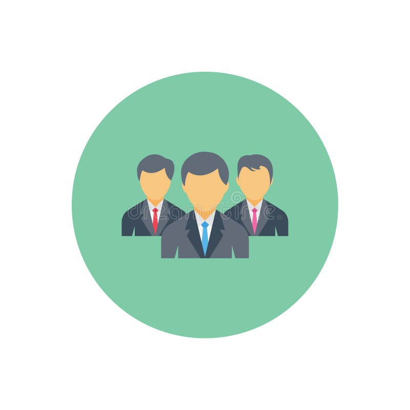 Employees Vector Flat Color Icon Stock Vector - Illustration of social ...