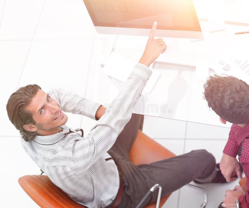 Employees Work on Computers Stock Image - Image of documents, partners ...