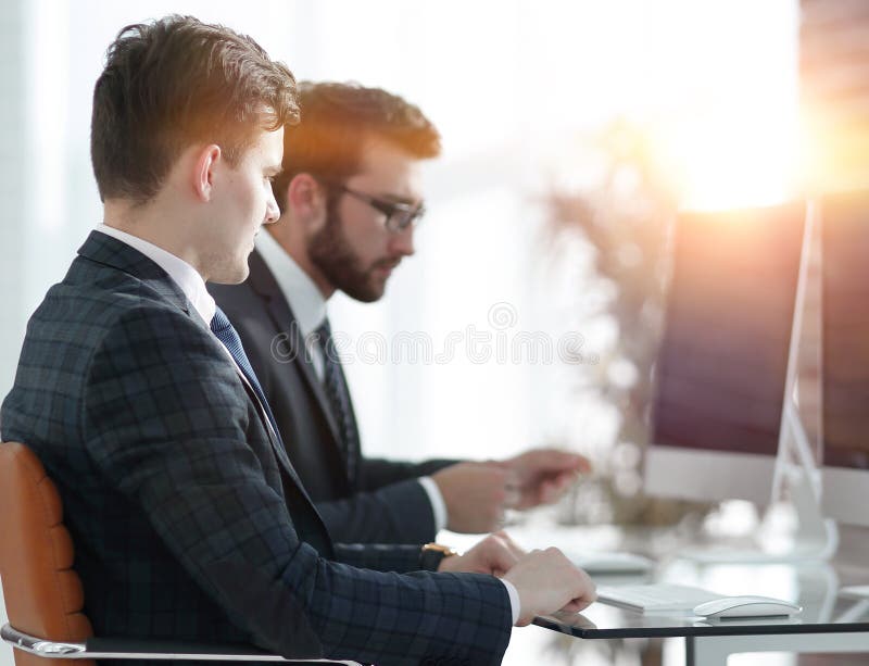 Employees Work with Computers in a Modern Office Stock Photo - Image of ...