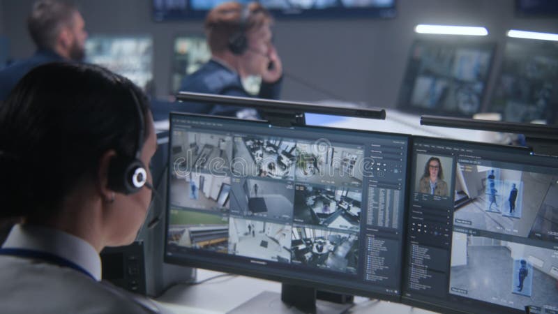 Female Operator Using Computer To Launch Rocket in Office Stock Video ...