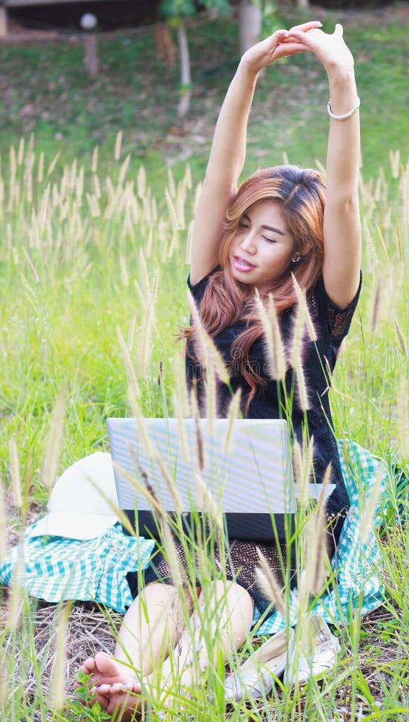 Employees Work during Rest and Relaxation Imagine Him Sitting Stock ...