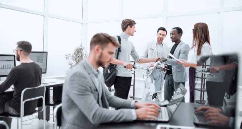 Employees Working on Computers in the Office Stock Image - Image of ...