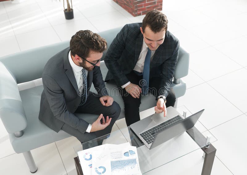 Employees Working with a Laptop Stock Image - Image of career, office ...