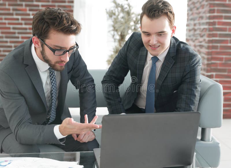 Employees Working with a Laptop Stock Image - Image of deal, investment ...