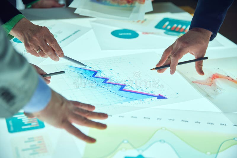 Employees Working on Project Development, Looking on Digital Documents ...