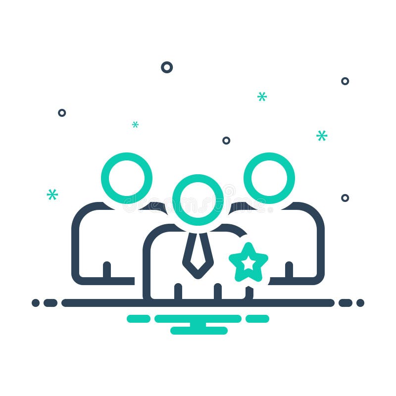 Mix Icon for Employer, Head and Group Stock Illustration - Illustration ...