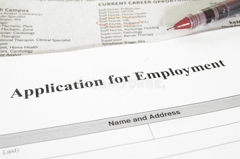 Employment application stock photo. Image of form, document - 13884020
