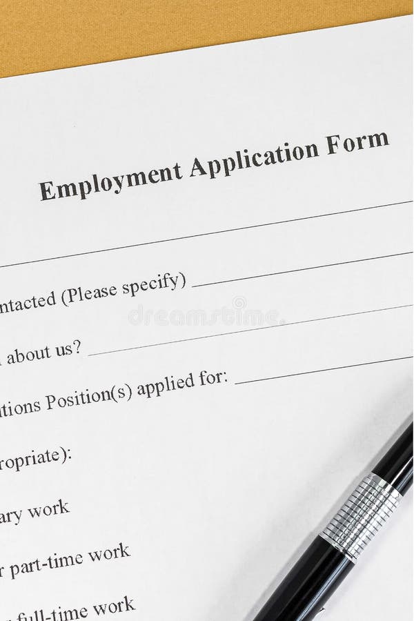Application Form Document Closeup for Use in a Business Concept Stock ...