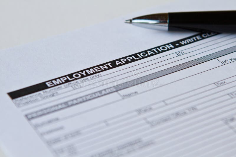 Employment Application Form Stock Photo - Image of human, selective ...