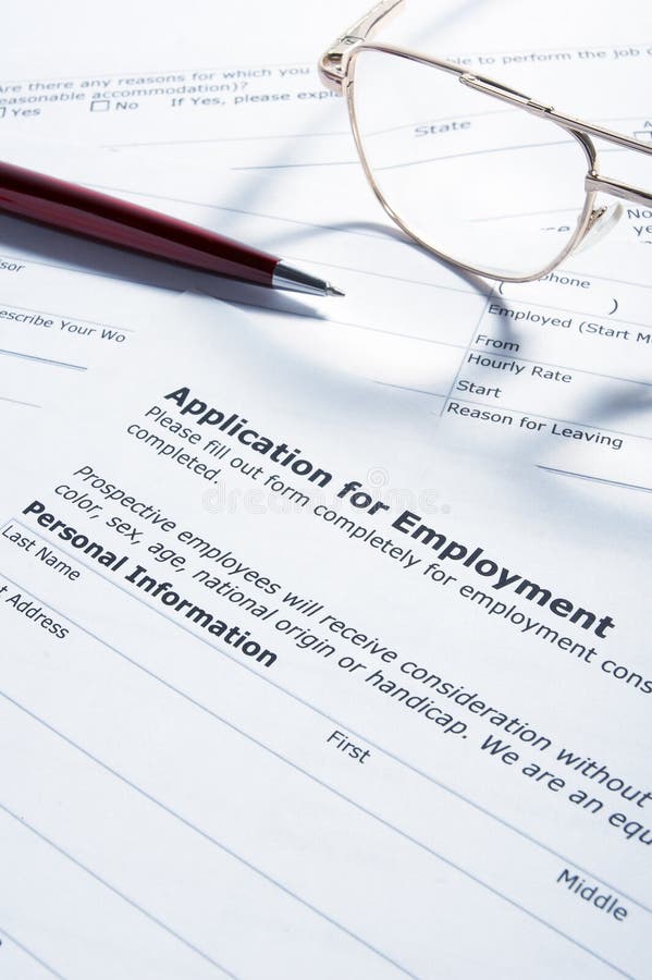 Job application form stock image. Image of enroll, unemployment - 31876043