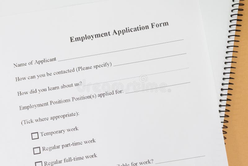 Employment Application Paper Form Stock Photo - Image of human, paper ...