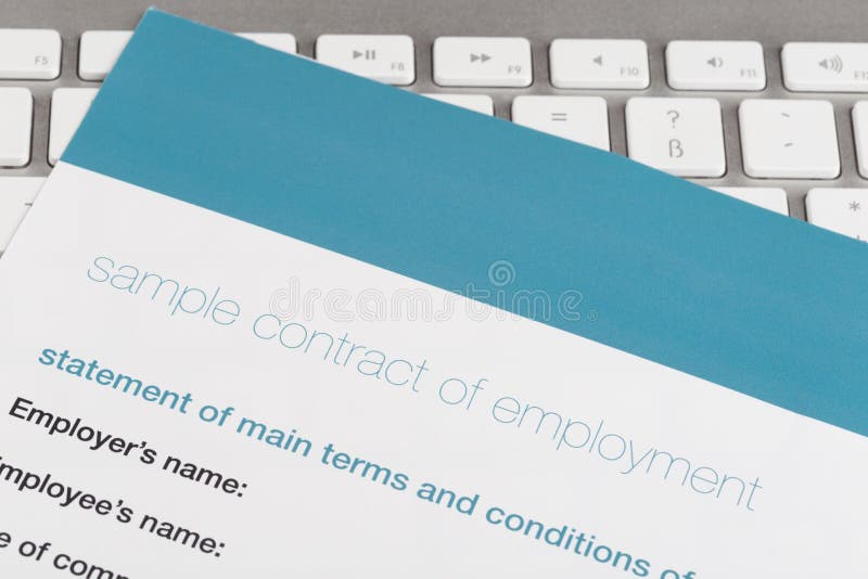 Employment Contract with Stamp Stock Image - Image of black, agreement ...