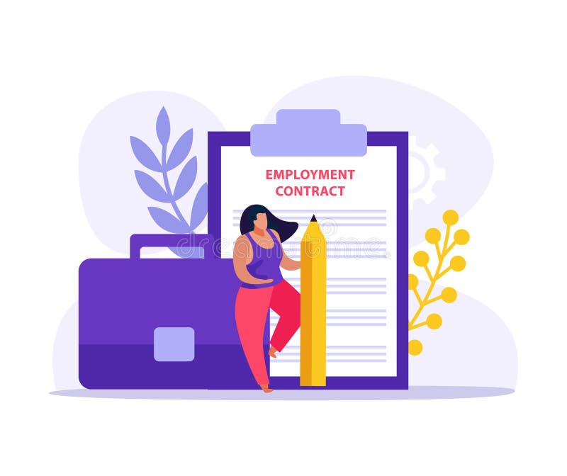 Employment Contract Icon stock vector. Illustration of concept - 242038244