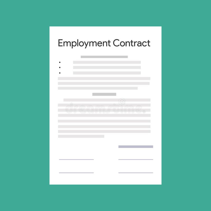 Employment Contract Paper Document Stock Vector - Illustration of ...