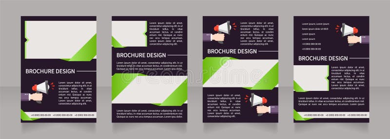 Employment Contract Signing Blank Brochure Layout Design Stock Vector ...