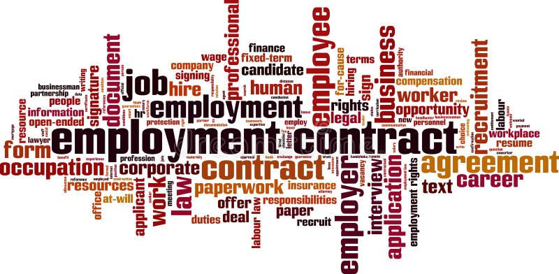 Employment Contract Word Cloud Stock Vector - Illustration of ...