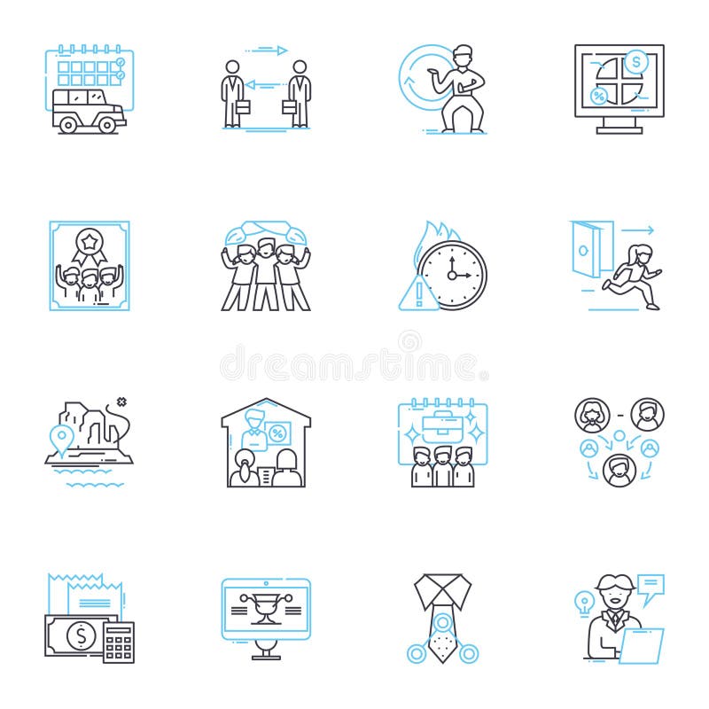 Employment Effectiveness Linear Icons Set. Productivity, Efficiency ... Employment Effectiveness Linear Icons Set. Productivity, Efficiency ...