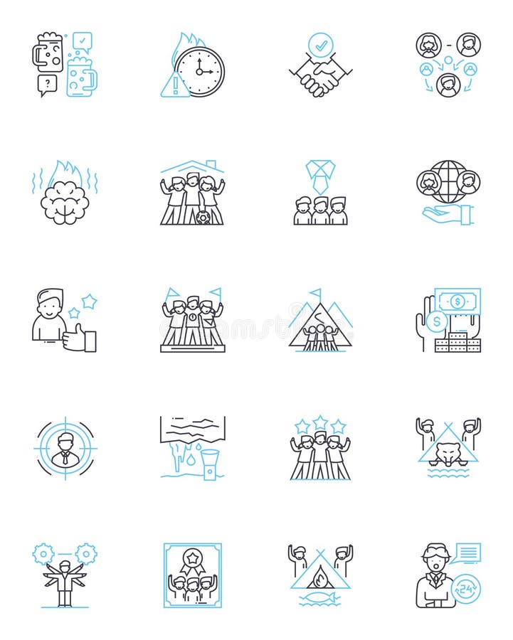 Employment Effectiveness Linear Icons Set. Productivity, Efficiency ...