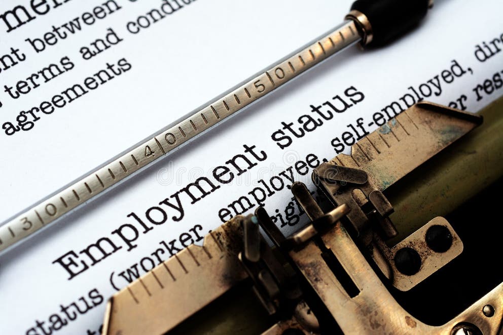 Employment Form on Typewriter Stock Image - Image of employer, letter ...