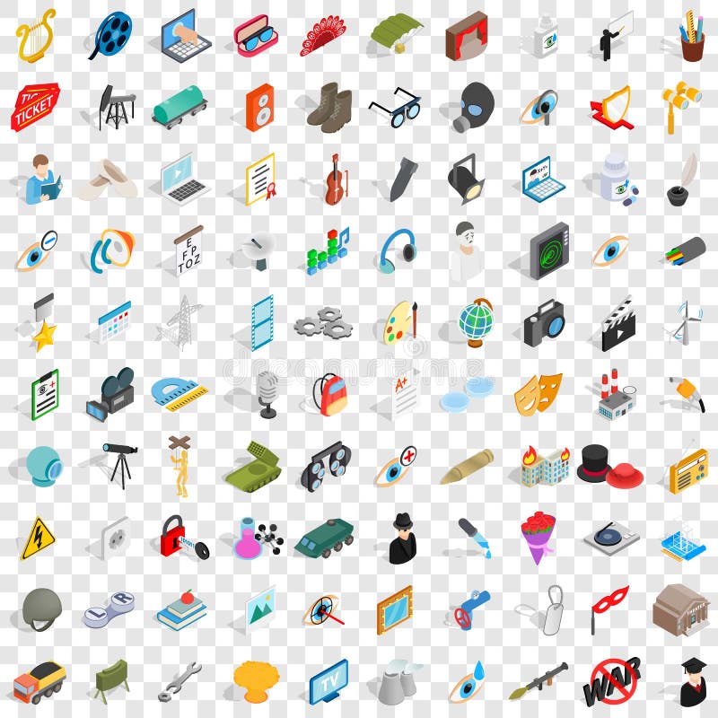 100 Employment Icons Set, Isometric 3d Style Stock Vector ...