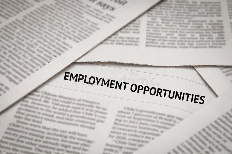 Employment opportunities stock photo. Image of text, newspaper - 45049068