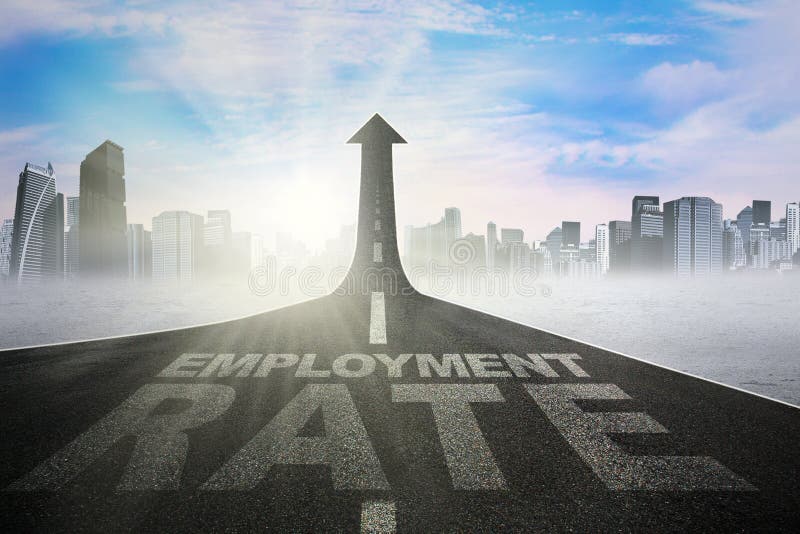 Employment Rate Text on the Road Stock Illustration - Illustration of ...
