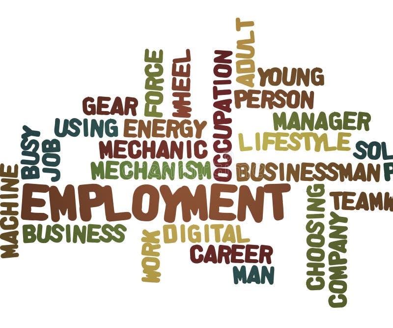 Employment Tag cloud stock illustration. Illustration of caucasian ...