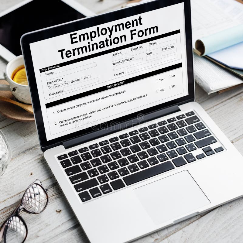 Employment Termination Form Page Graphic Concept Stock Image - Image of ...