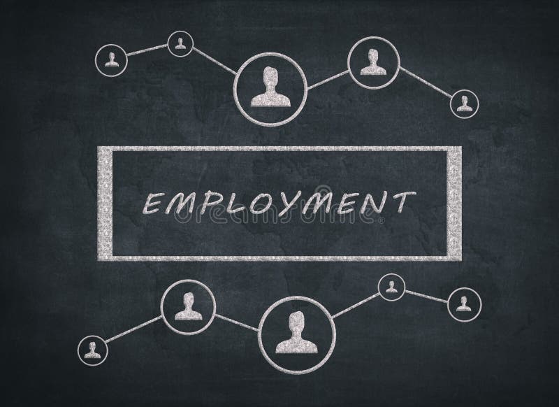 Employment - Text Concept on Blue Background Stock Photo - Image of ...