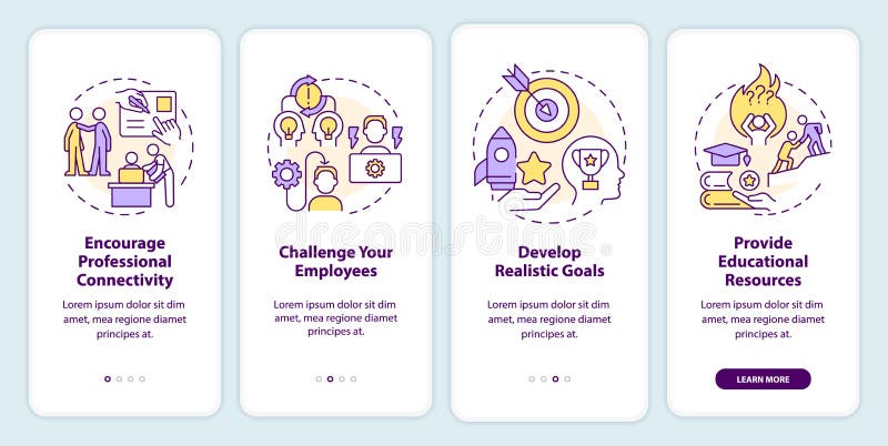 Empower Employees Onboarding Mobile App Screen Stock Vector ...