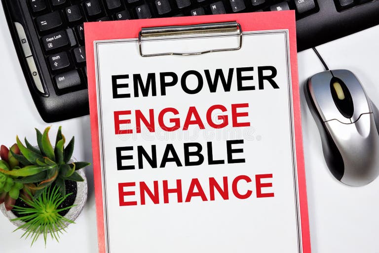 Empower Engage Enable Enhanced. the Label in the Planning Folder Stock ...