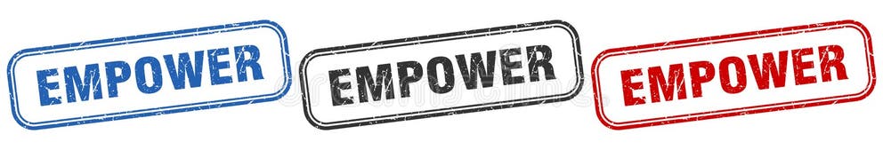 Empower Square Isolated Sign Set. Empower Stamp Stock Vector ...