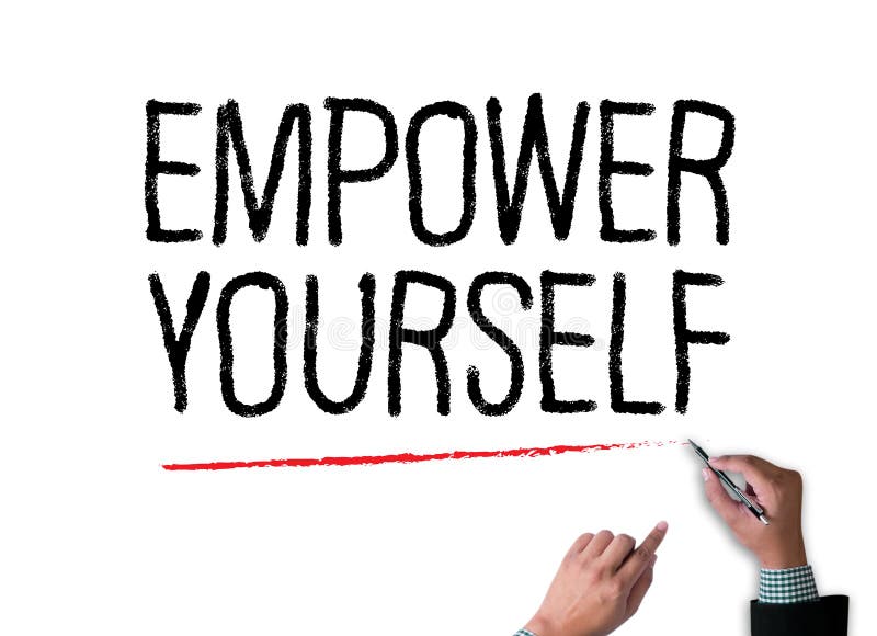 EMPOWER YOURSELF Businessman Working at Office Desk and Using a Stock ...