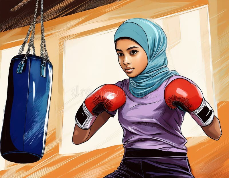 Empowered Athlete Training with Determination in Stock Image - Image of ...