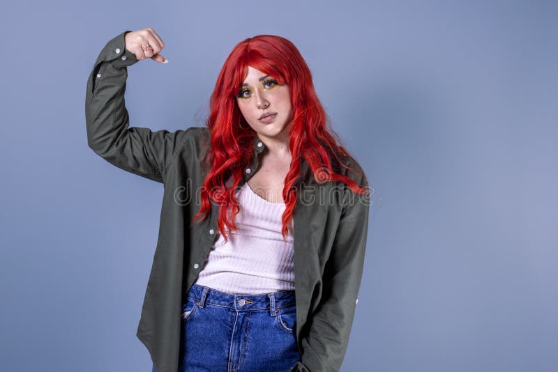 Empowered Non-binary Woman. No To Discrimination Stock Image - Image of ...