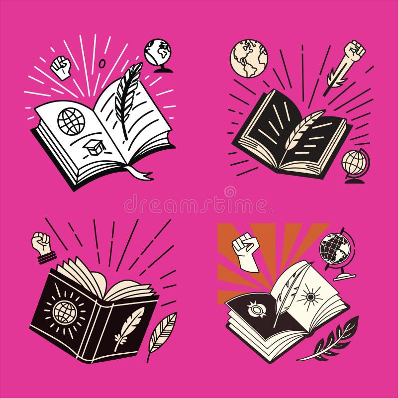 Empowered Pages: Global Knowledge Unleashed Stock Vector - Illustration ...
