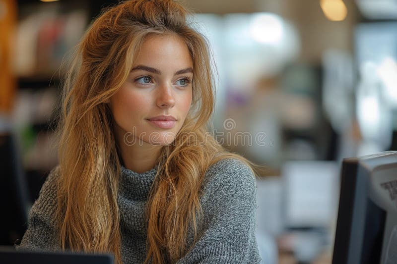 Empowered and Productive: a Woman with Perfect Posture Thriving in ...